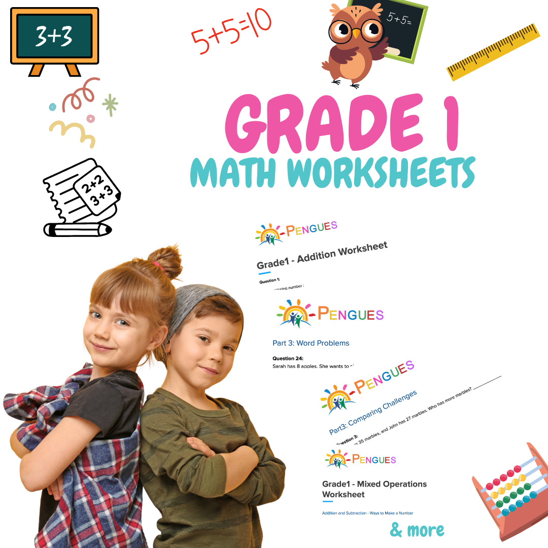 Grade 1 - Printable Math Worksheets Package